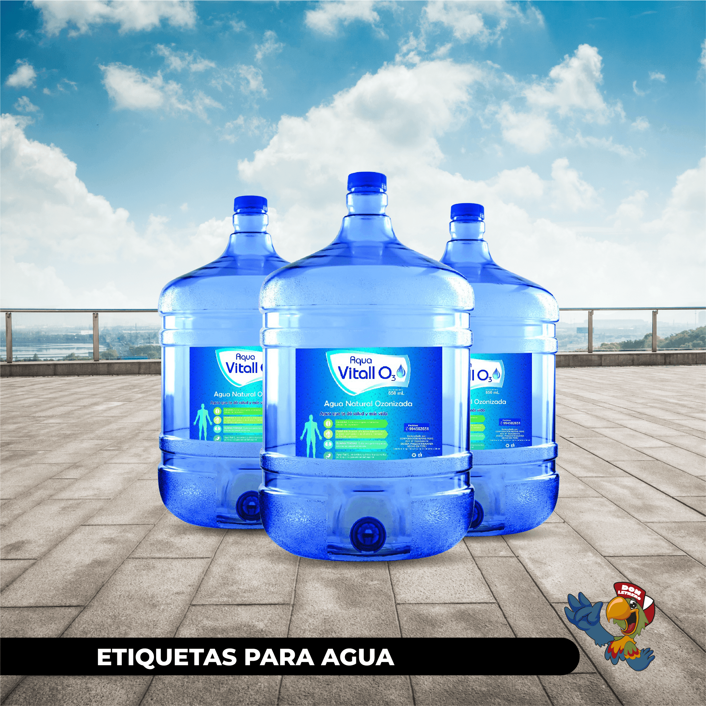 Etiquetas para Agua DON LETRERO